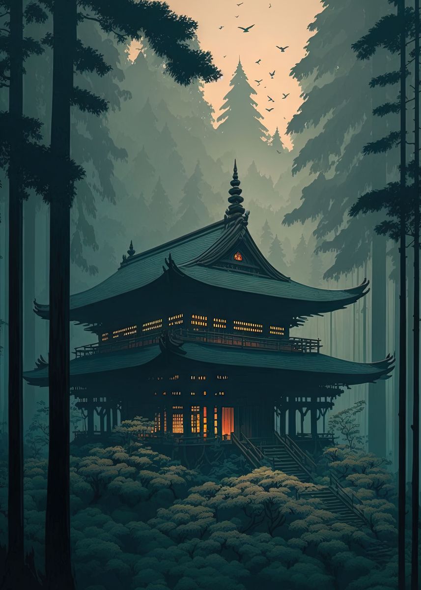 'Classic Japanese House' Poster by Beneveri | Displate