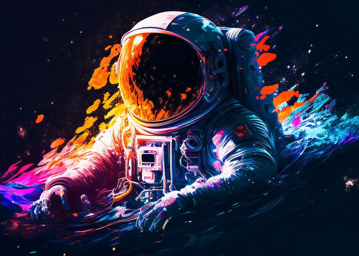 'Astronaut in ocean' Poster by Xi Designs | Displate