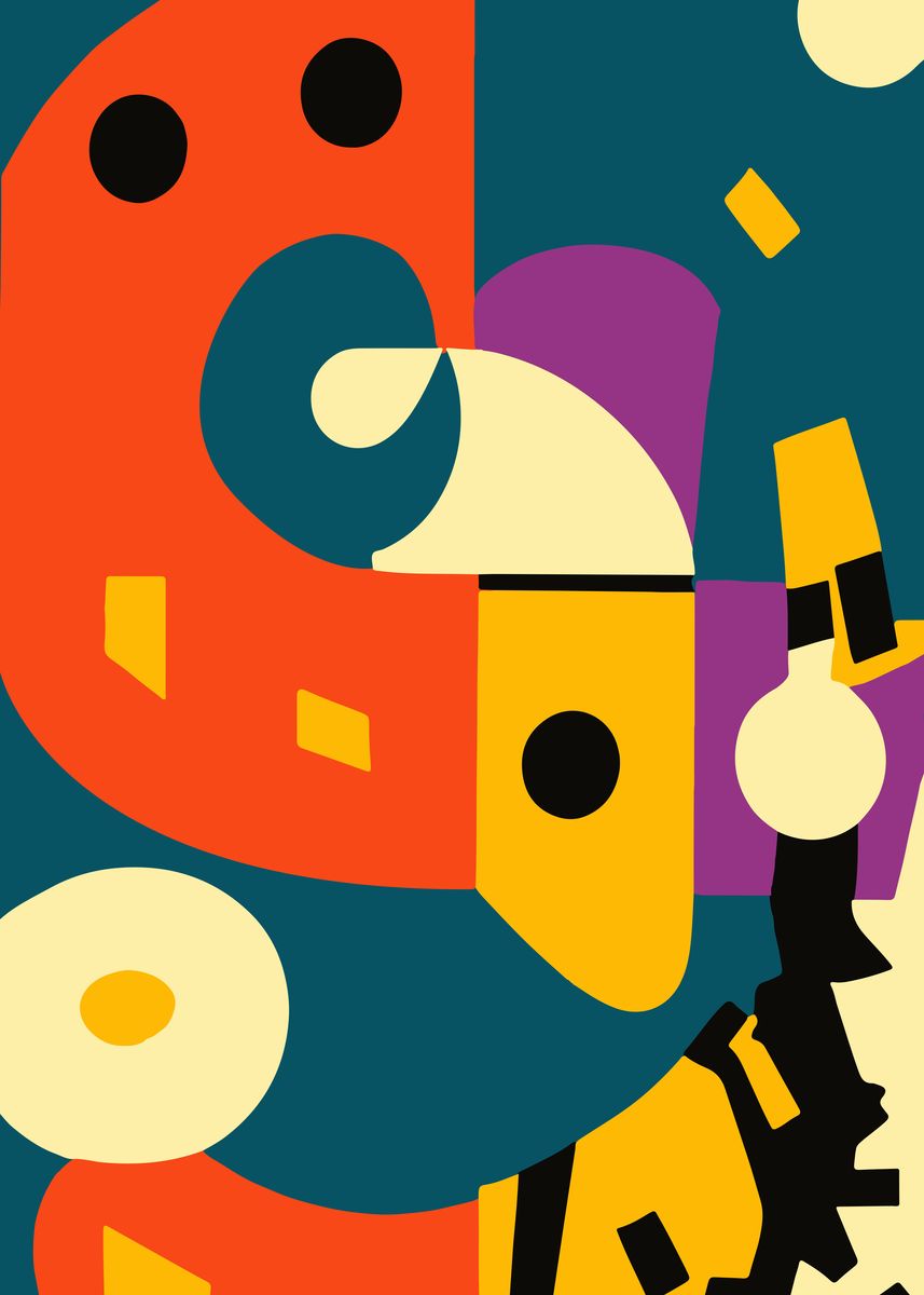 'Geometric Donuts Poster' Poster, picture, metal print, paint by BluePinkPanther | Displate