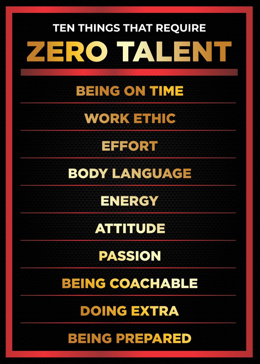 'zero talent' Poster, picture, metal print, paint by Most Popular Cult ...