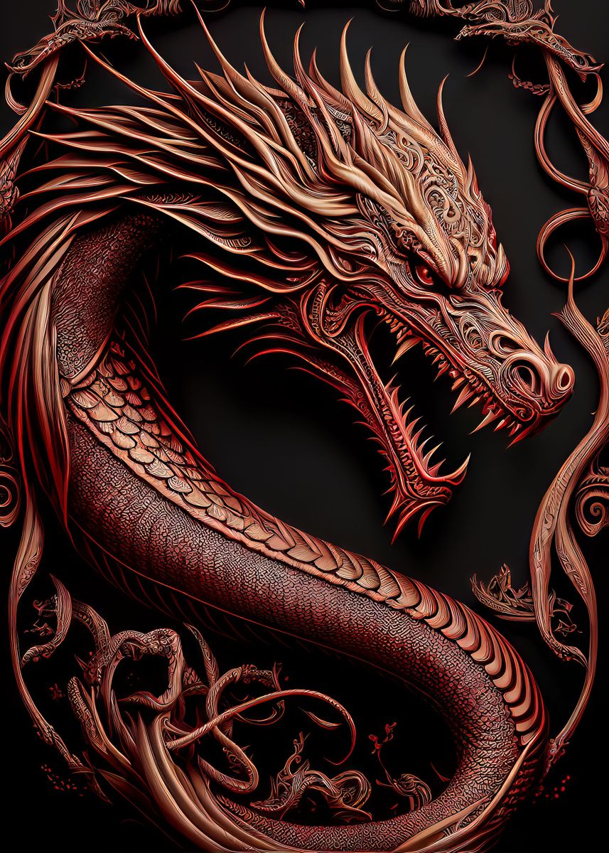 'The Mighty Red Dragon' Poster, picture, metal print, paint by Muntwalt ...