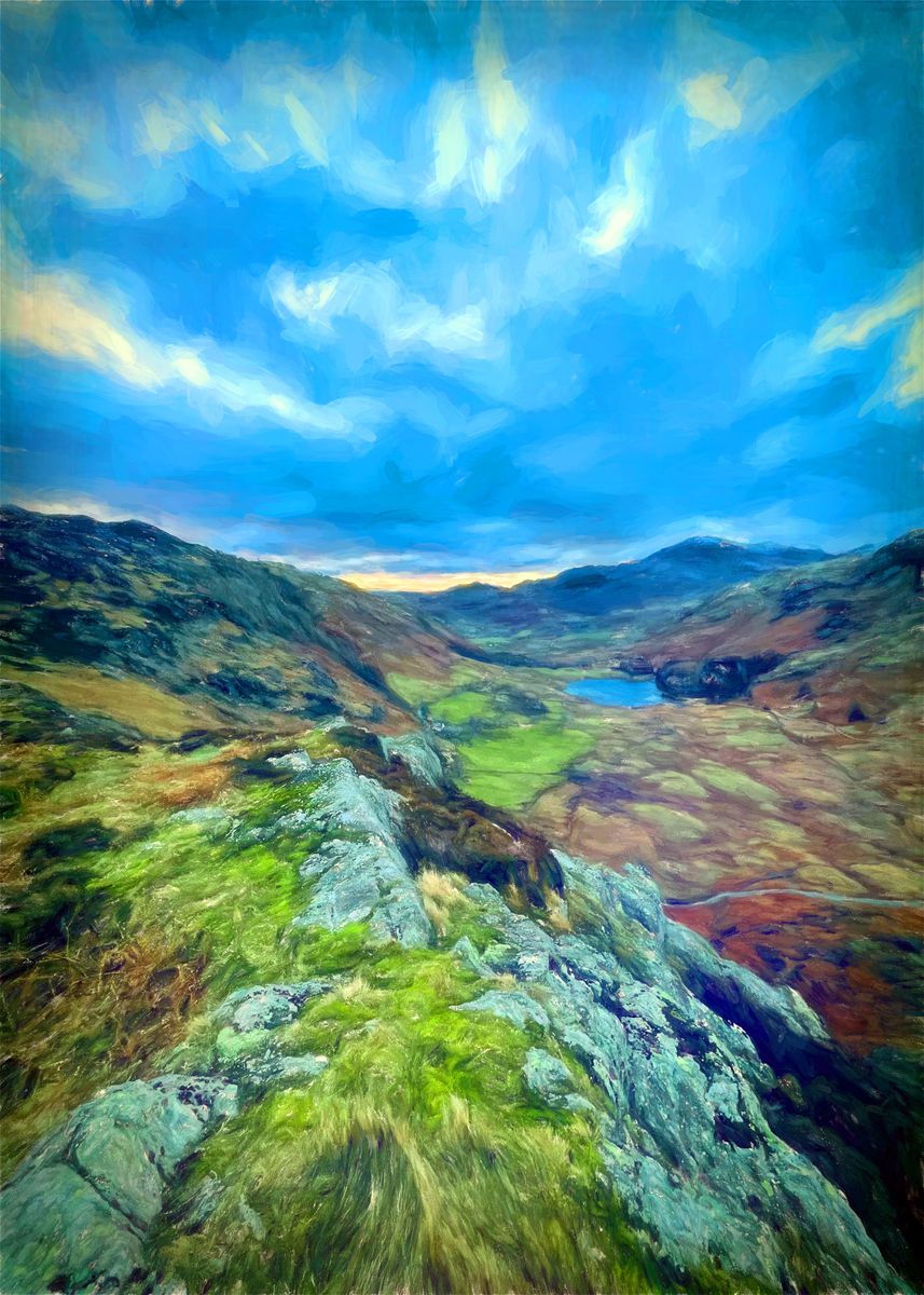 'Blea Tarn Valley' Poster, picture, metal print, paint by Ed Trickett ...