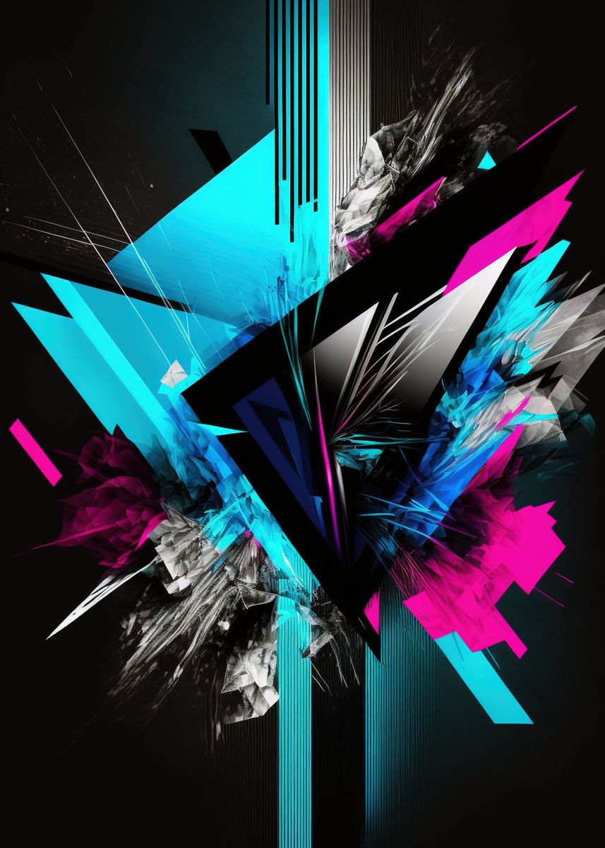 'Abstract Neon Pattern 1' Poster by Ryan Kasko | Displate