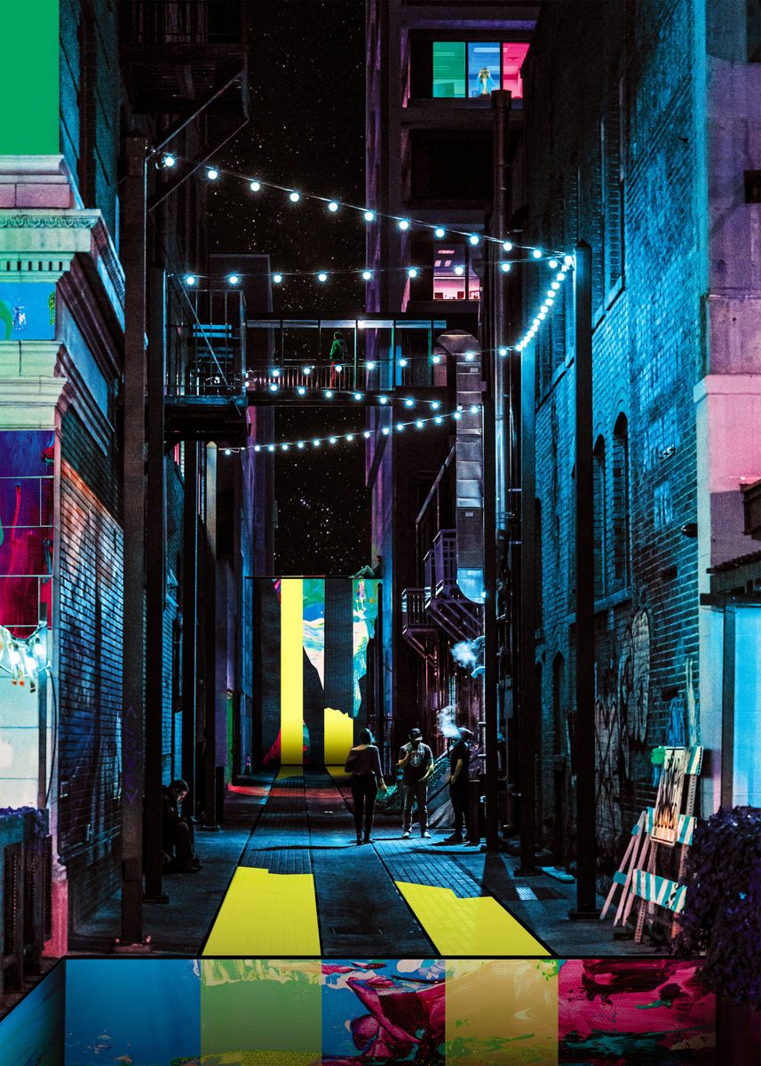 'Street Life' Poster, picture, metal print, paint by Vivado Art | Displate