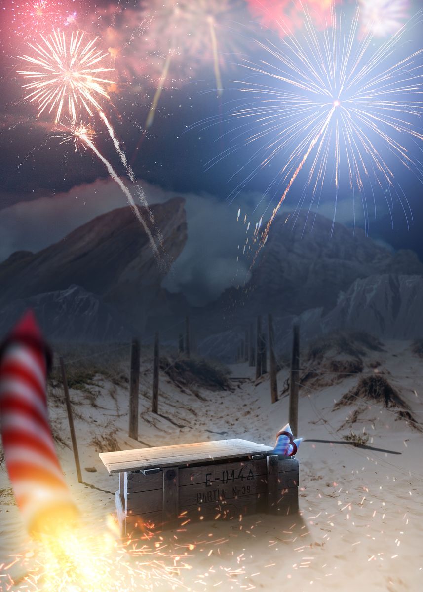 'Pyrotechnic Games ' Poster, picture, metal print, paint by Miguel ...