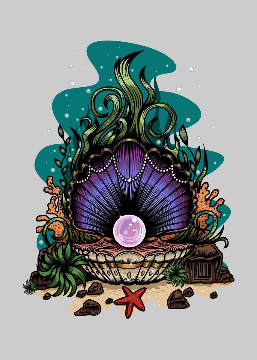 'Pearl Of The Sea' Poster, picture, metal print, paint by Adamzworld ...