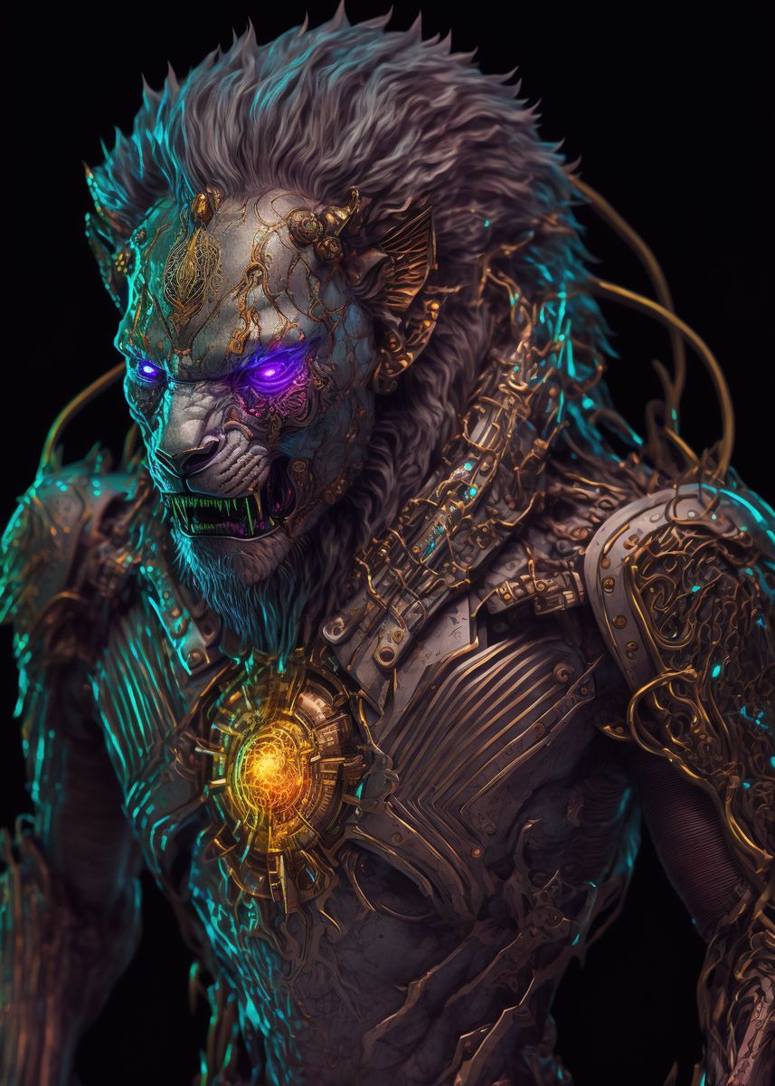 'Future Lion' Poster, picture, metal print, paint by Sunrise Game ...