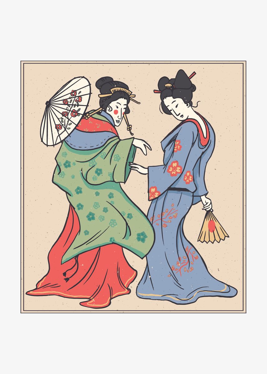 'Geisha' Poster, picture, metal print, paint by Cool Till Death | Displate