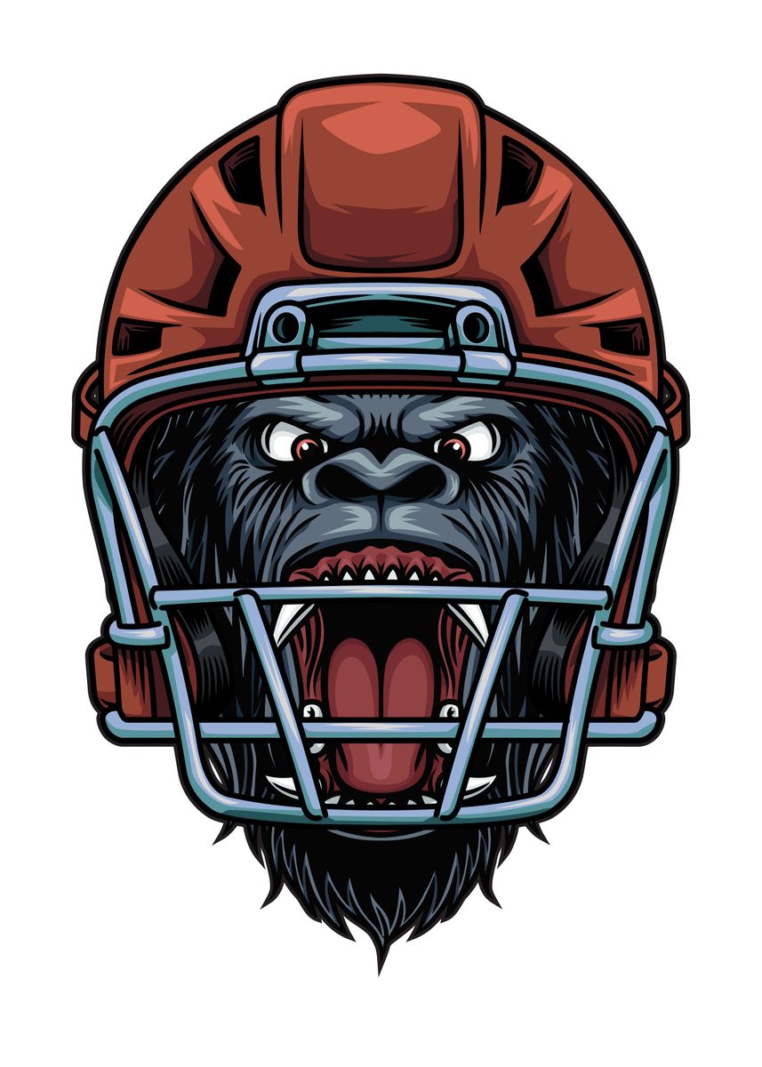 'Gorilla Football' Poster, picture, metal print, paint by hendra ...