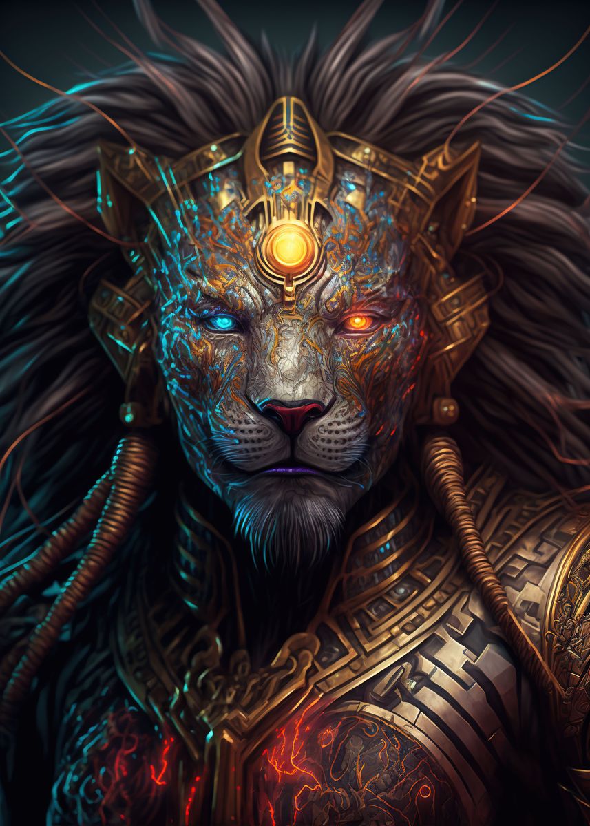 'Future Lion' Poster, picture, metal print, paint by Sunrise Game ...