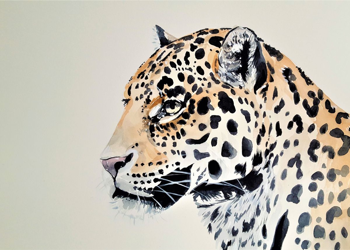 'painting leopard' Poster by MrNguyen HaTang | Displate