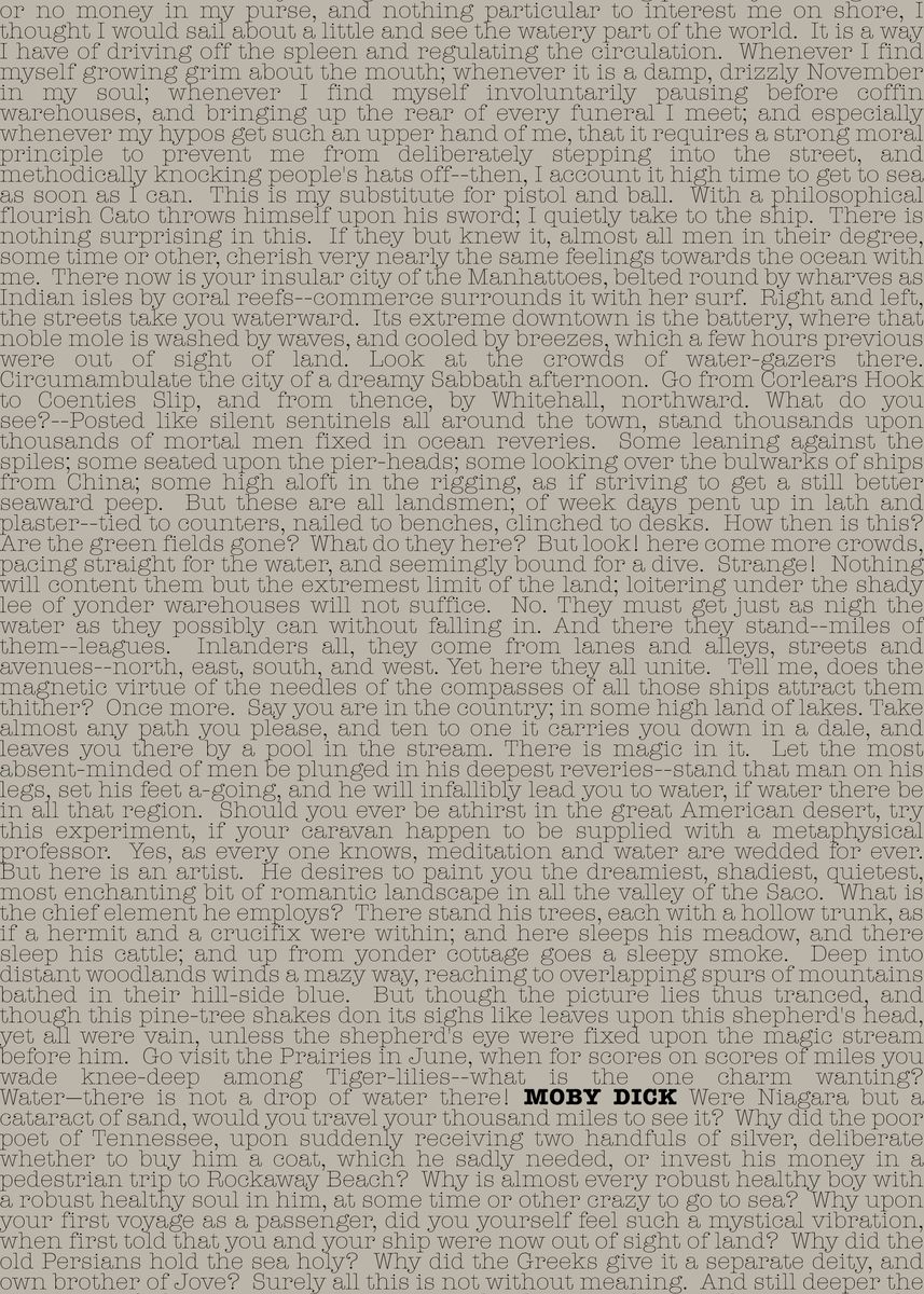 'Moby Dick Melville Text' Poster, picture, metal print, paint by Design ...