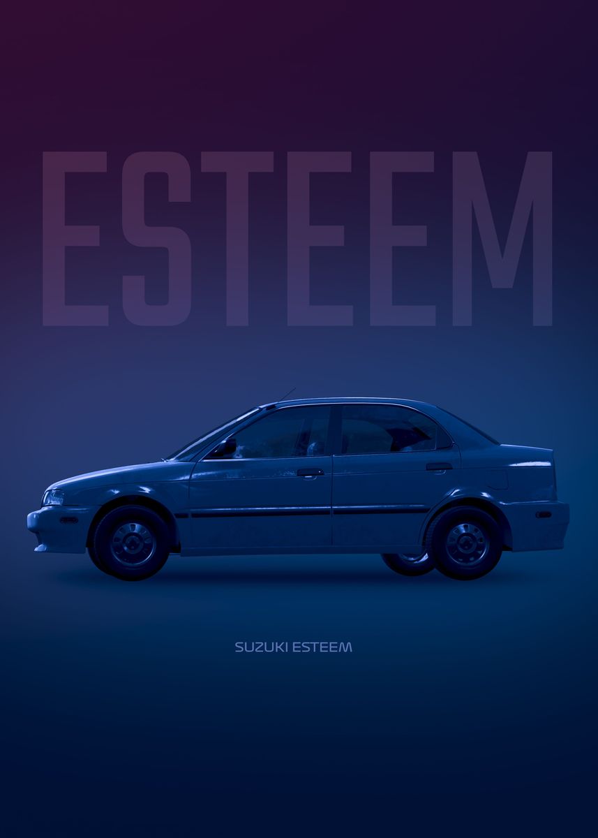 'Suzuki Esteem' Poster, picture, metal print, paint by Basues | Displate