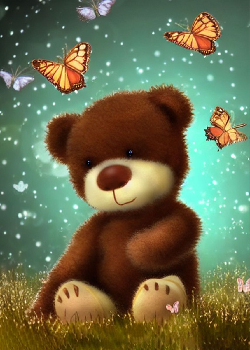 'Dreaming Teddy' Poster, picture, metal print, paint by Julia Rudens ...