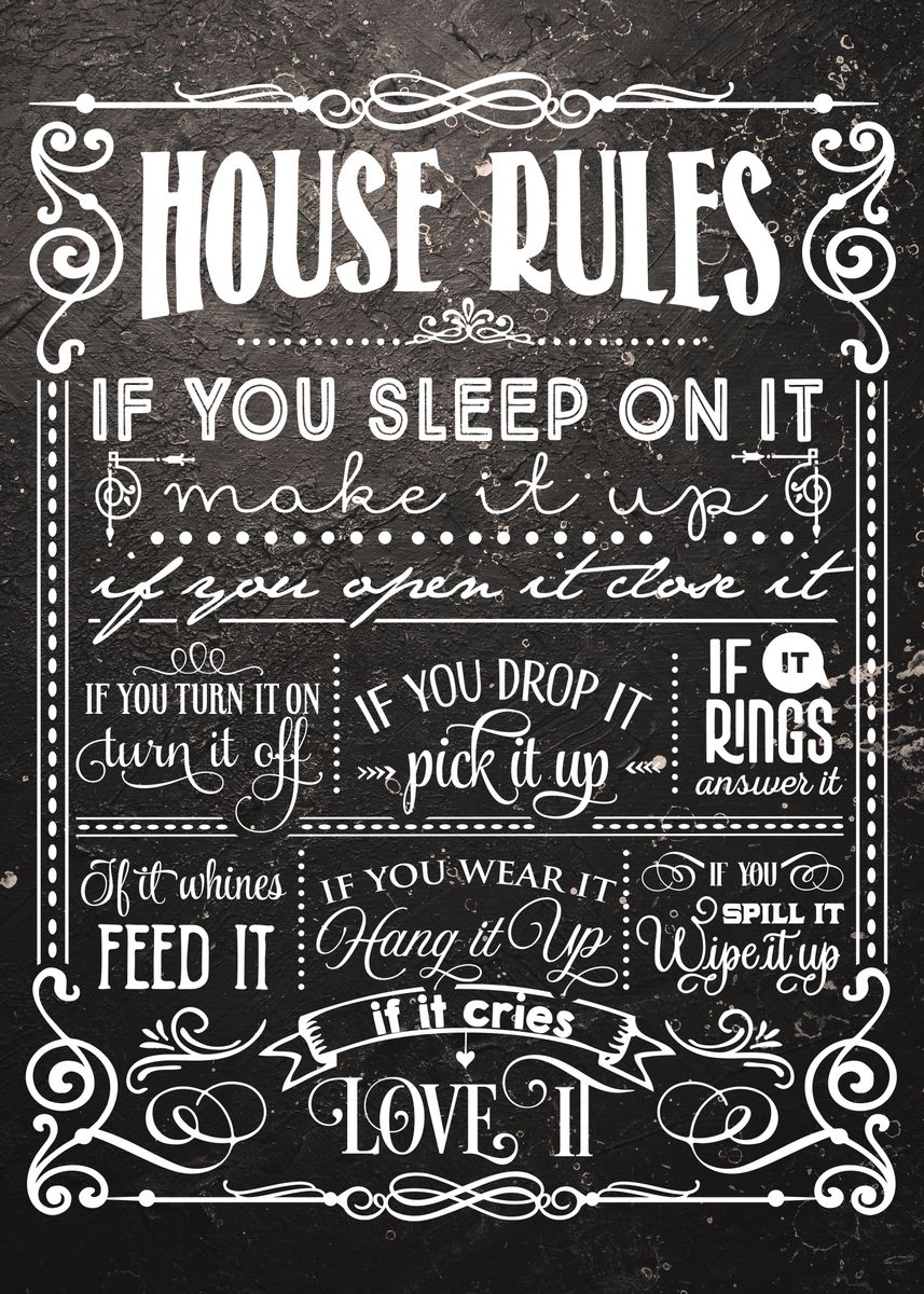 'Best House Rules' Poster, picture, metal print, paint by Stefan Merz ...
