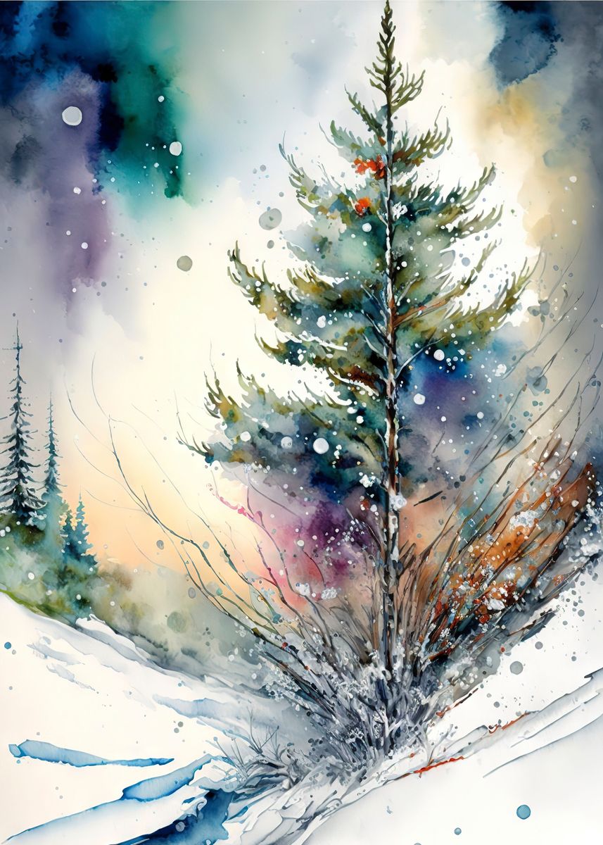 'Lone Abstract Tree' Poster, picture, metal print, paint by Stephen ...