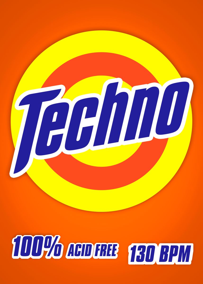 'TECHNO' Poster by KIMIDIGI | Displate