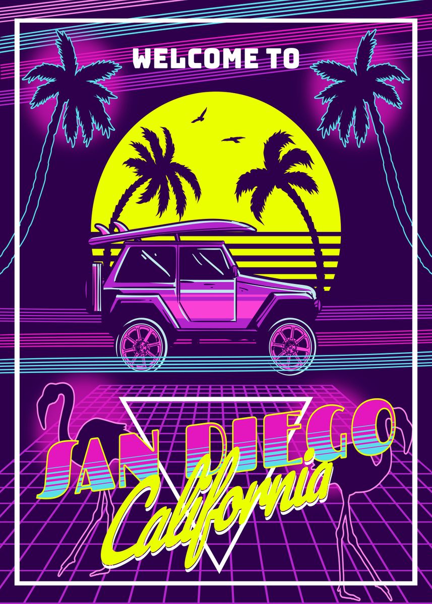 'WELCOME TO SAN DIEGO' Poster, picture, metal print, paint by Atomic ...