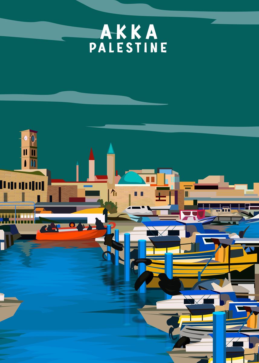 'Akka Palestine Art Design' Poster, picture, metal print, paint by Omar ...