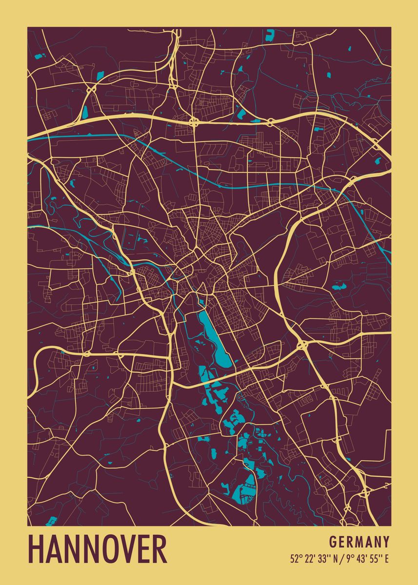'Hannover' Poster, picture, metal print, paint by Miracle Studio | Displate