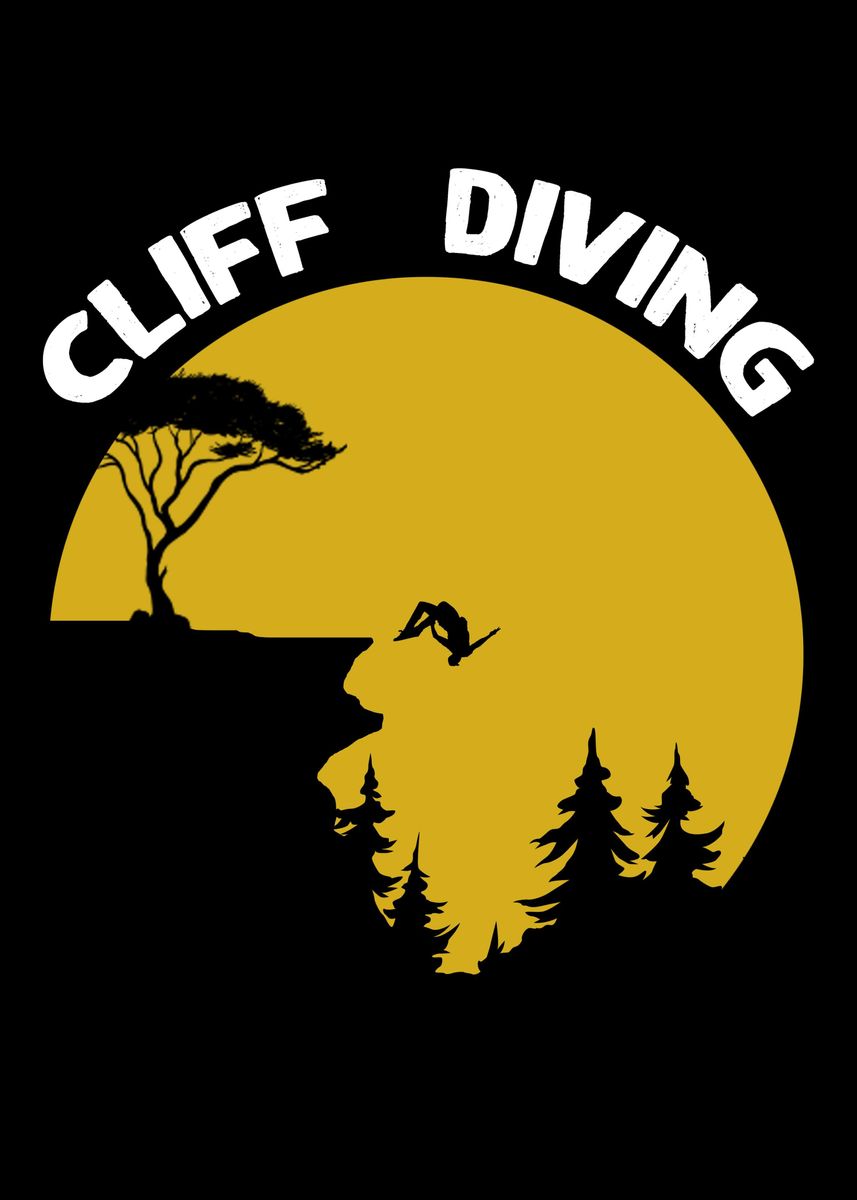 'Cliff Diving Sport' Poster, picture, metal print, paint by ...