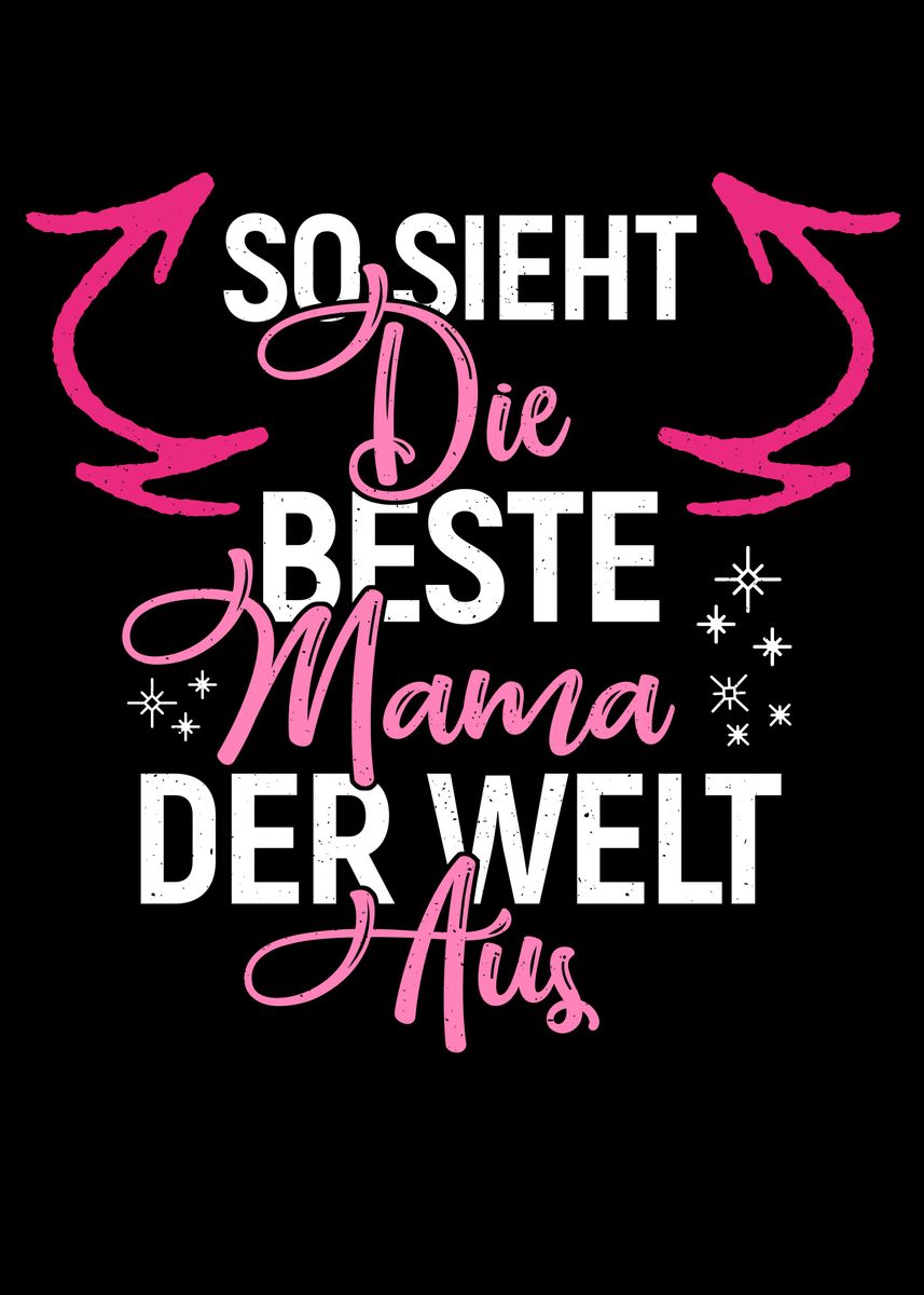'Beste Mama Muttertag Welt' Poster by Chris Feil | Displate