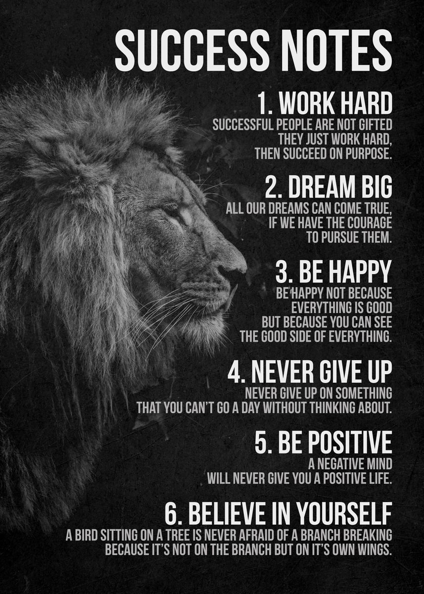 'Motivational Quote' Poster, picture, metal print, paint by Wall Art ...