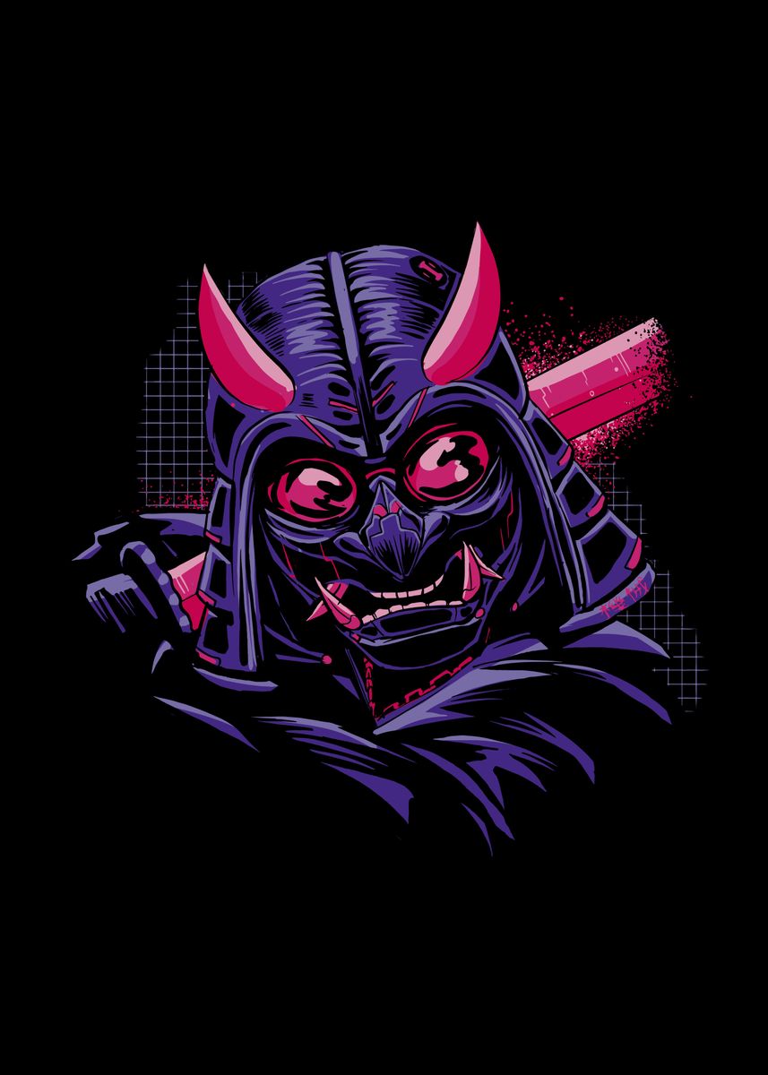 'Samurai' Poster, picture, metal print, paint by Cool Till Death | Displate