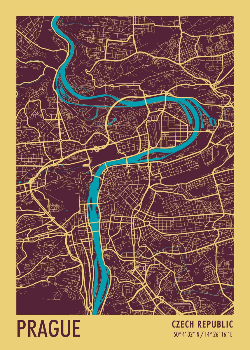 'Prague' Poster, picture, metal print, paint by Miracle Studio | Displate