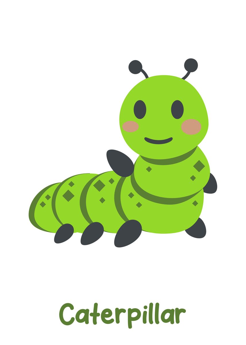 'Caterpillar ' Poster, picture, metal print, paint by Lunzii Art | Displate