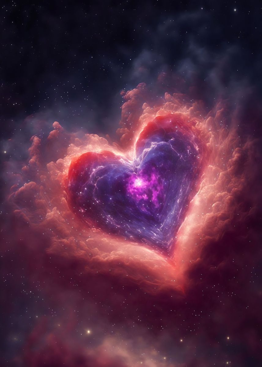 'Heart Sky' Poster, picture, metal print, paint by FusionDesigns | Displate