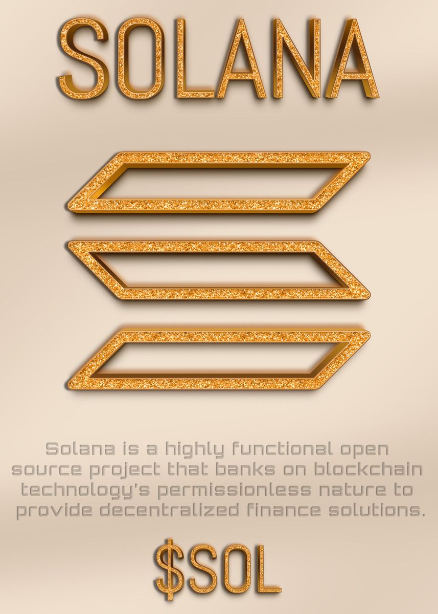 'Solana SOL' Poster, picture, metal print, paint by Cherney | Displate