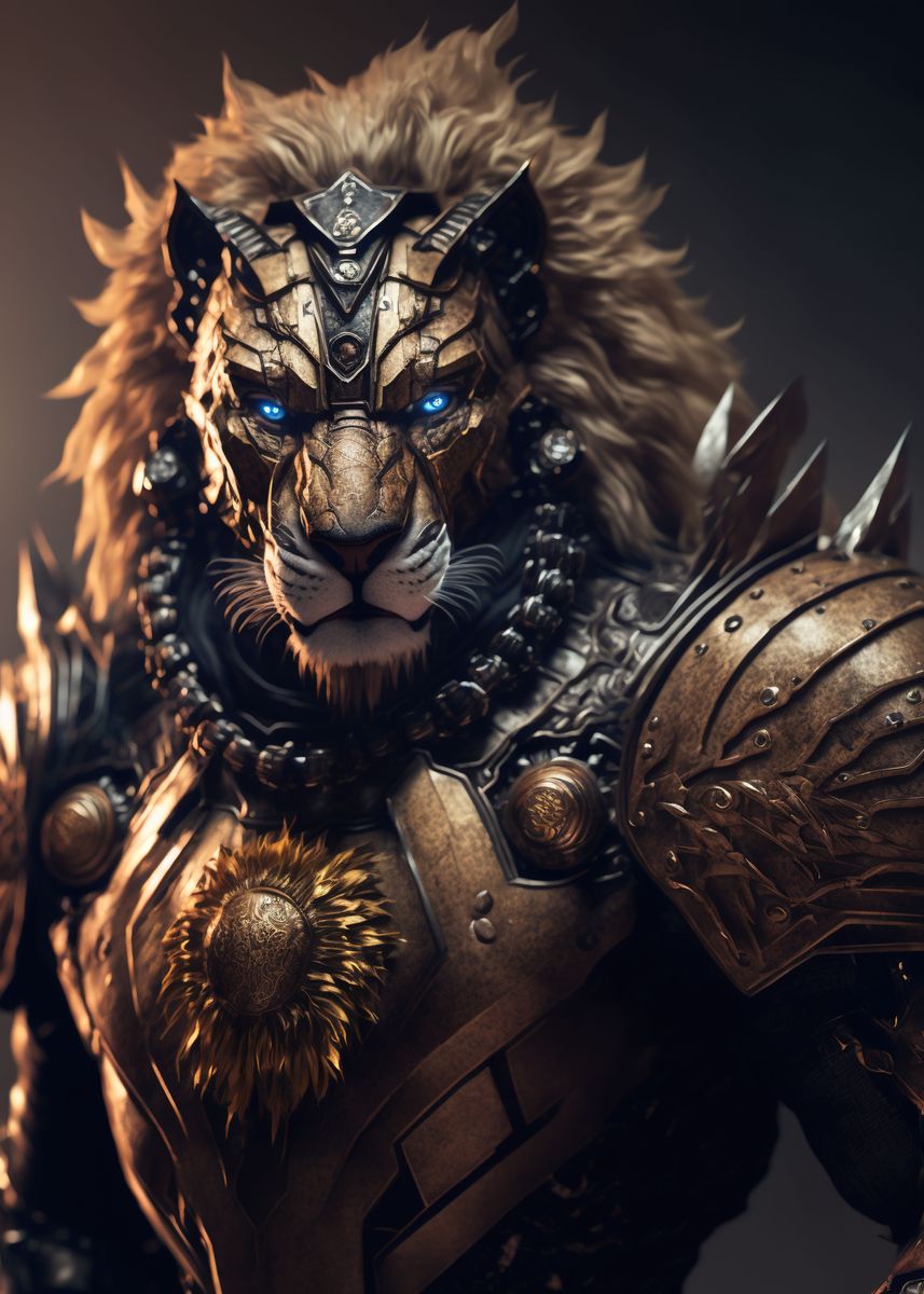 'Future Lion' Poster, picture, metal print, paint by Sunrise Game ...