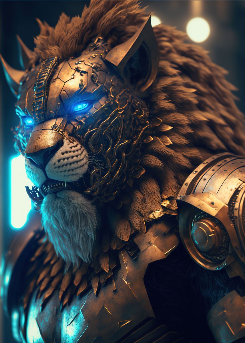 'Future Lion' Poster, picture, metal print, paint by Sunrise Game ...