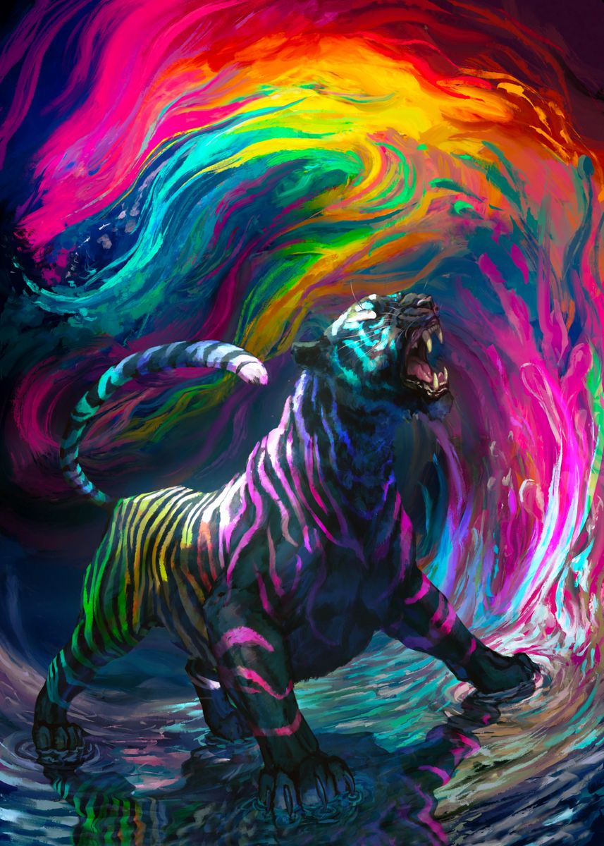 'Chasing Rainbows' Poster, picture, metal print, paint by Louise Goalby ...