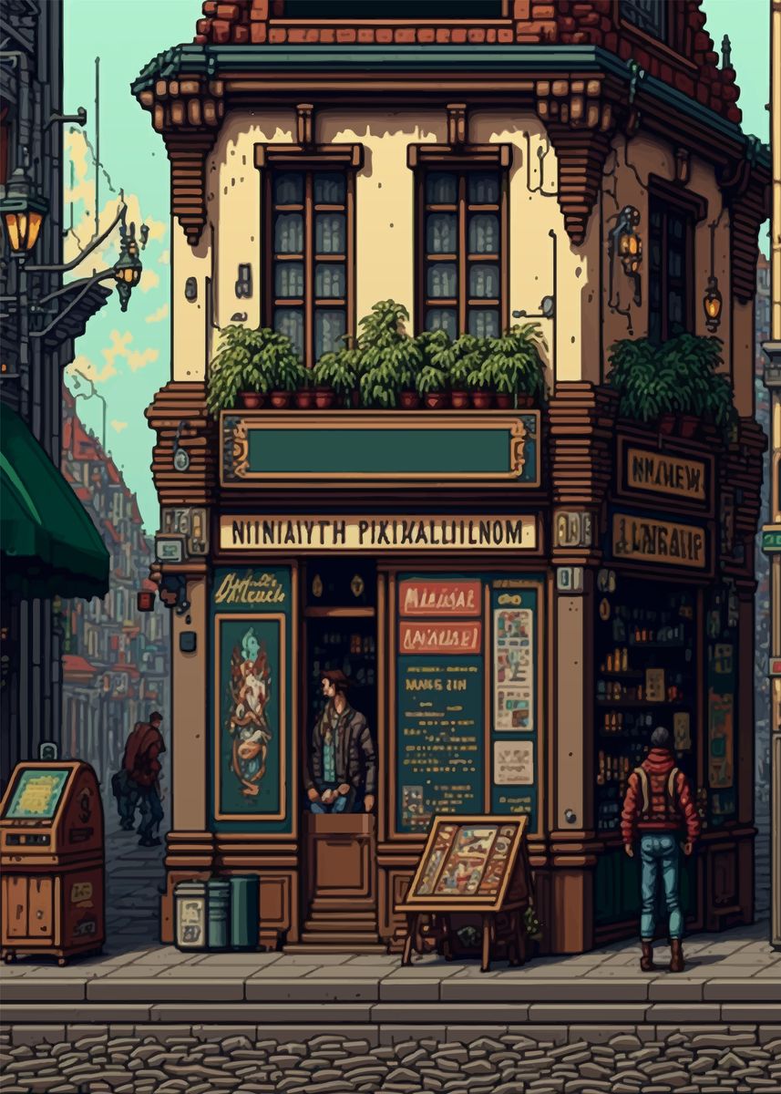 'Hanau Pixel art' Poster, picture, metal print, paint by M Art | Displate