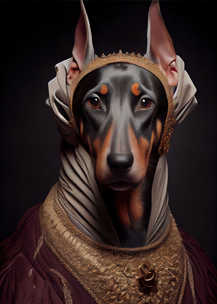'Queen Doberman Pinscher' Poster, picture, metal print, paint by Swan ...
