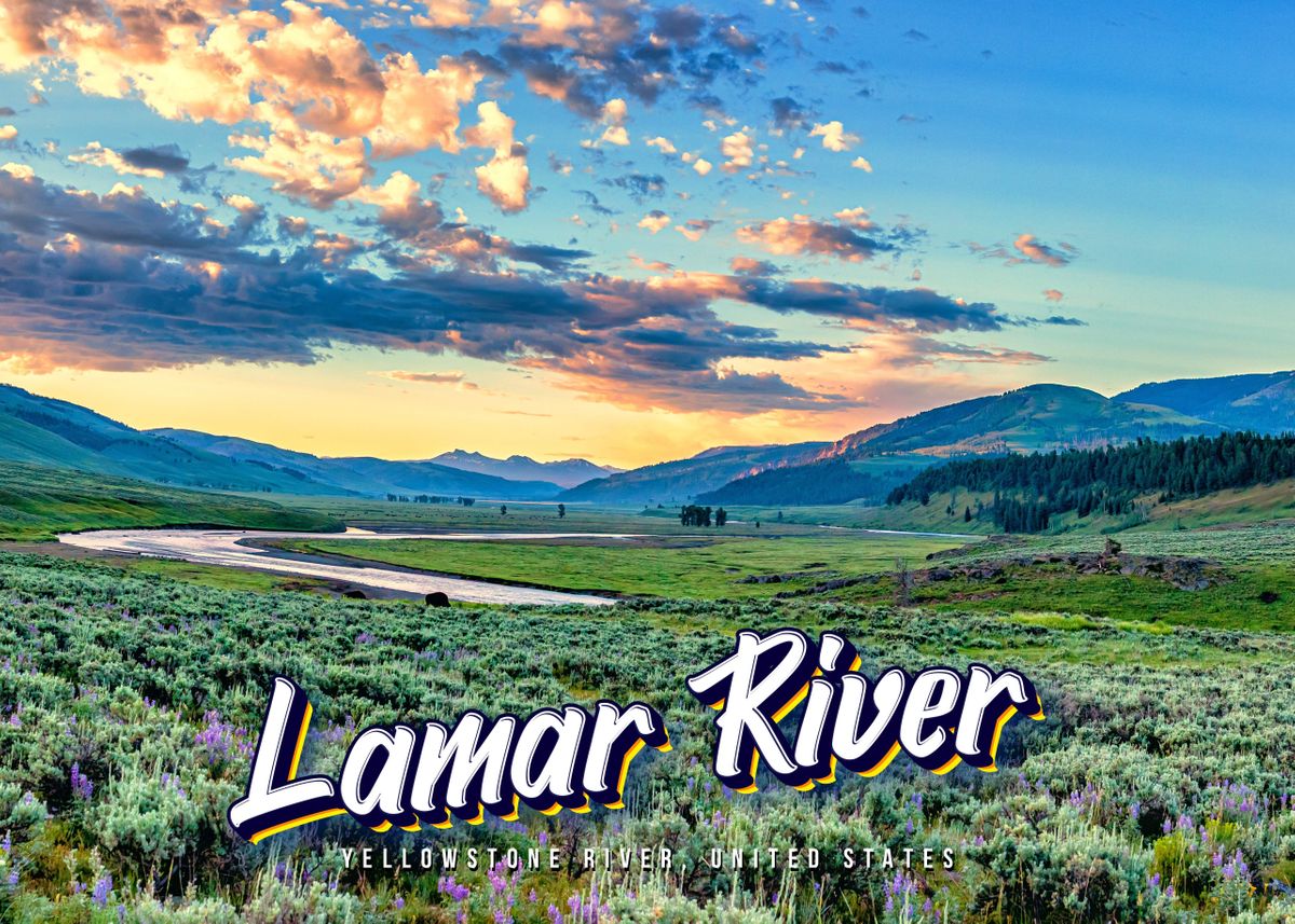 'Lamar River Yellowstone' Poster by Gestalt Imagery | Displate