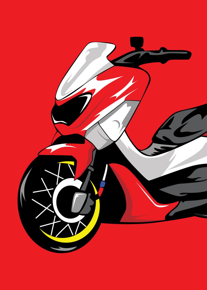 'Scooter' Poster, picture, metal print, paint by Design Droplet | Displate