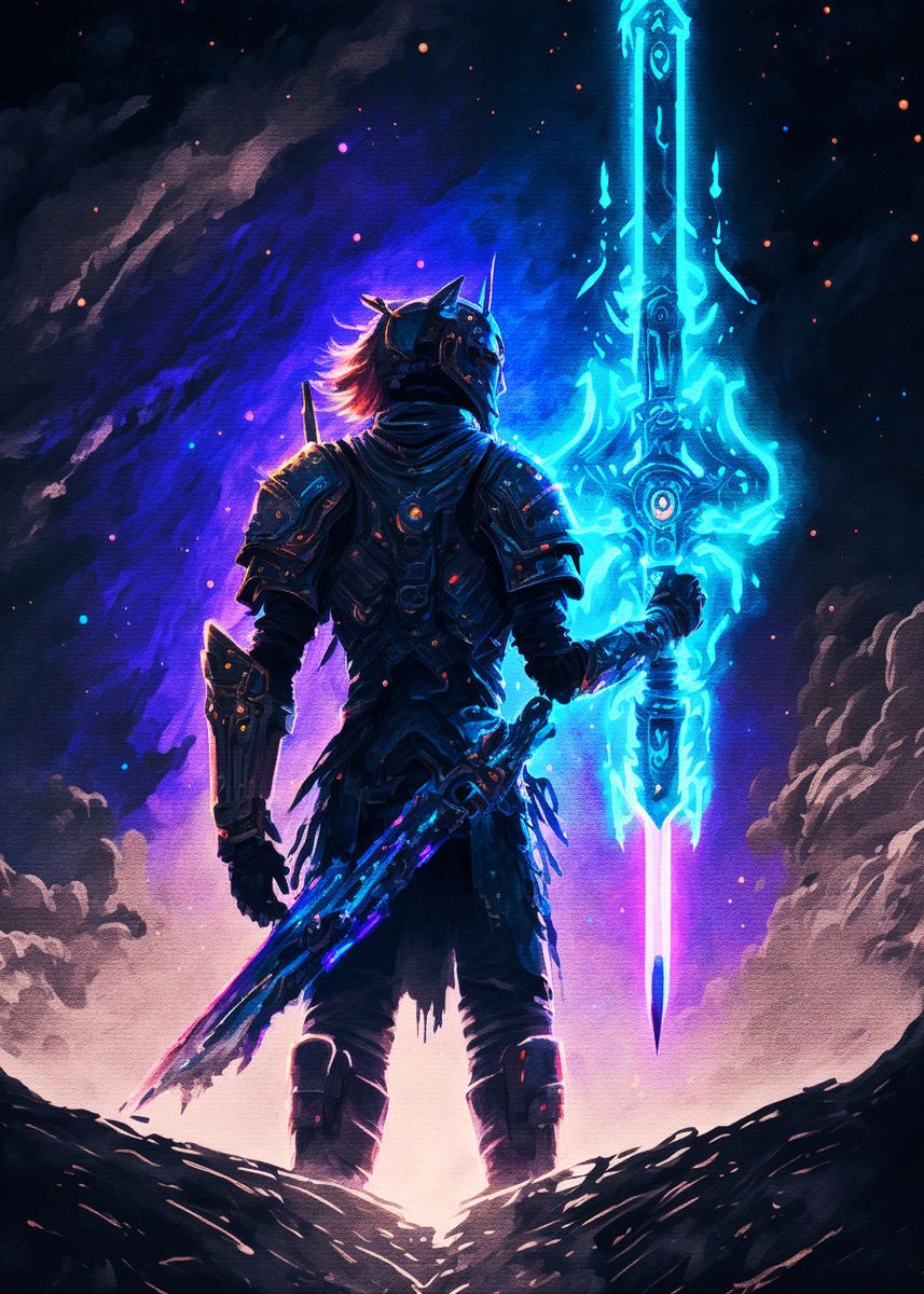 'Blue Swordsman' Poster, picture, metal print, paint by Muh Asdar ...