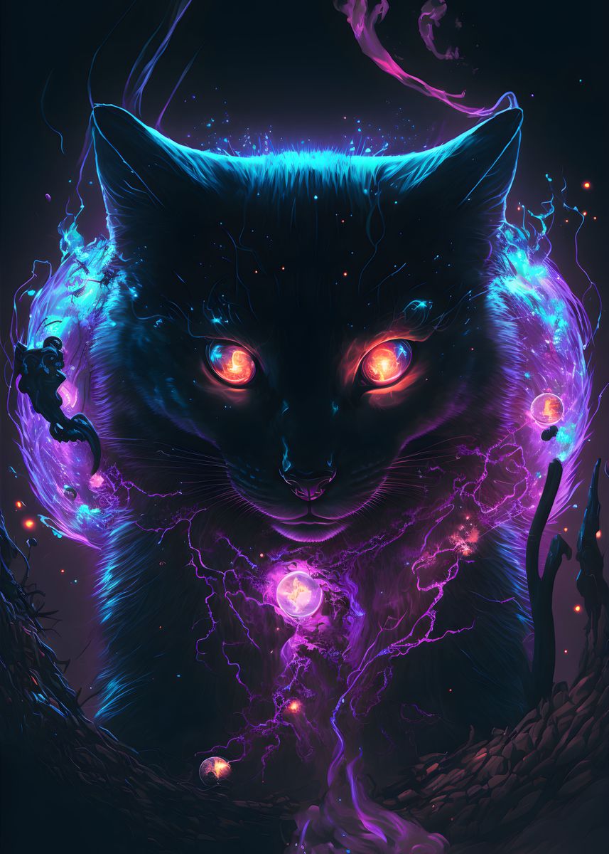 'Catception' Poster, picture, metal print, paint by Black Eyed | Displate