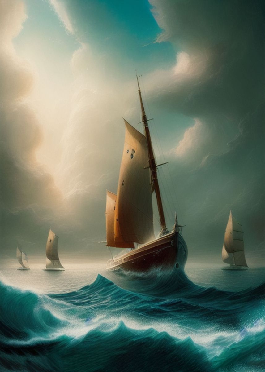 'Fantasy Seascape' Poster, picture, metal print, paint by Julia Rudens ...