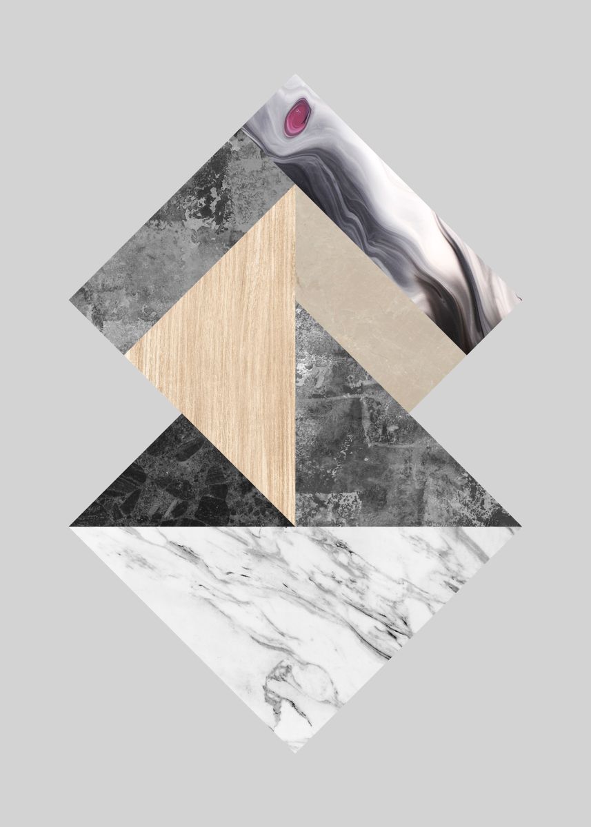 'Collage in polygons 9' Poster, picture, metal print, paint by Vitor ...