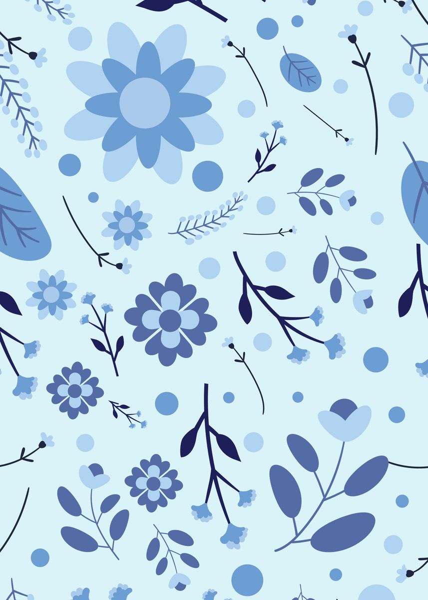 'simple cute flower pattern' Poster, picture, metal print, paint by ...