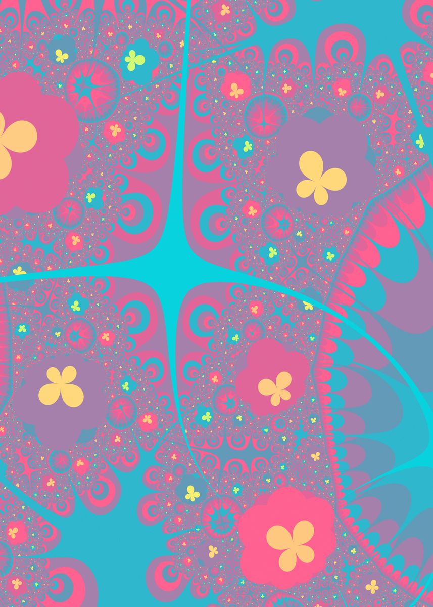 'Colorful Boho Fractal' Poster, picture, metal print, paint by Kaleiope ...