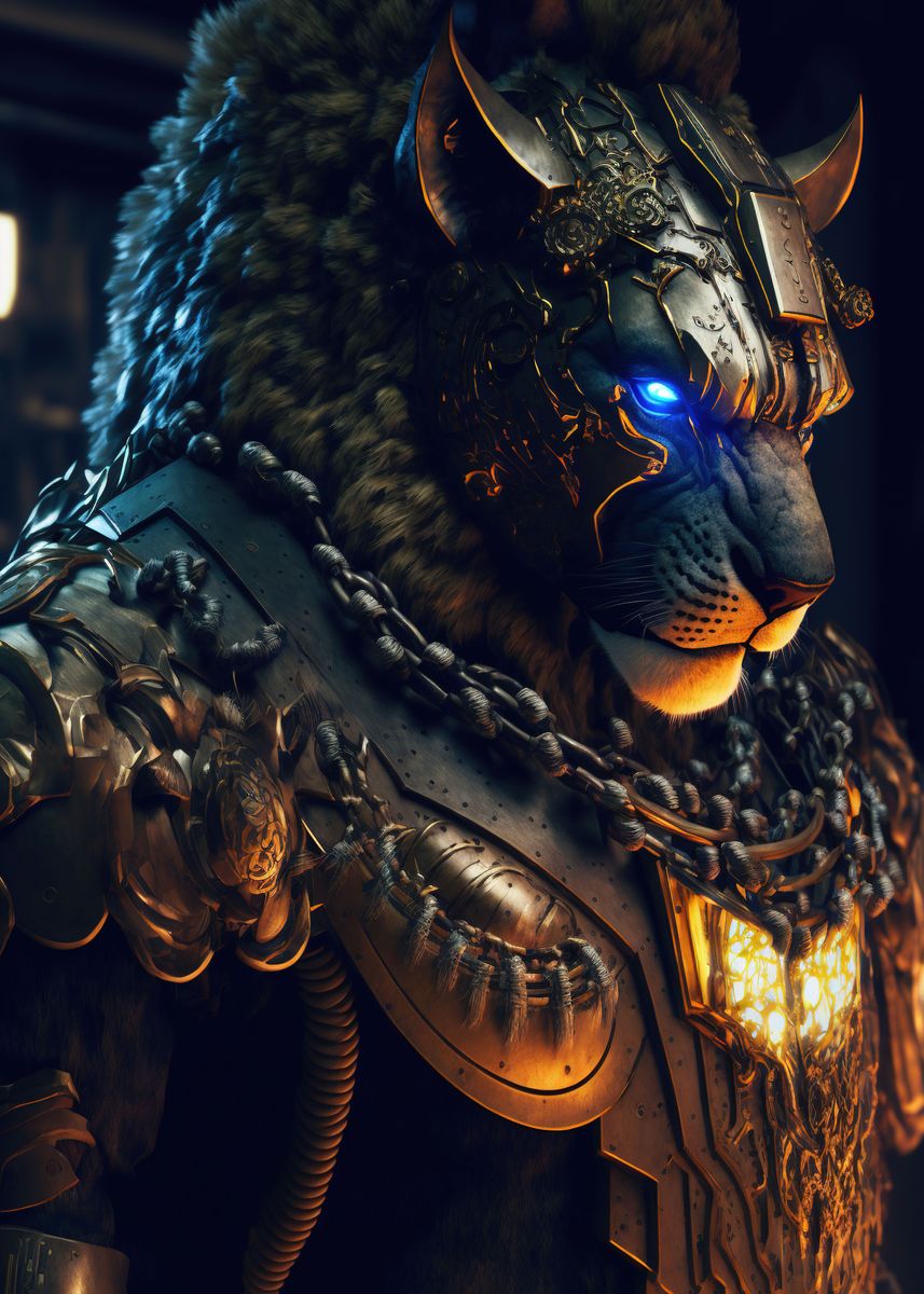 'Future Lion' Poster, picture, metal print, paint by Sunrise Game ...