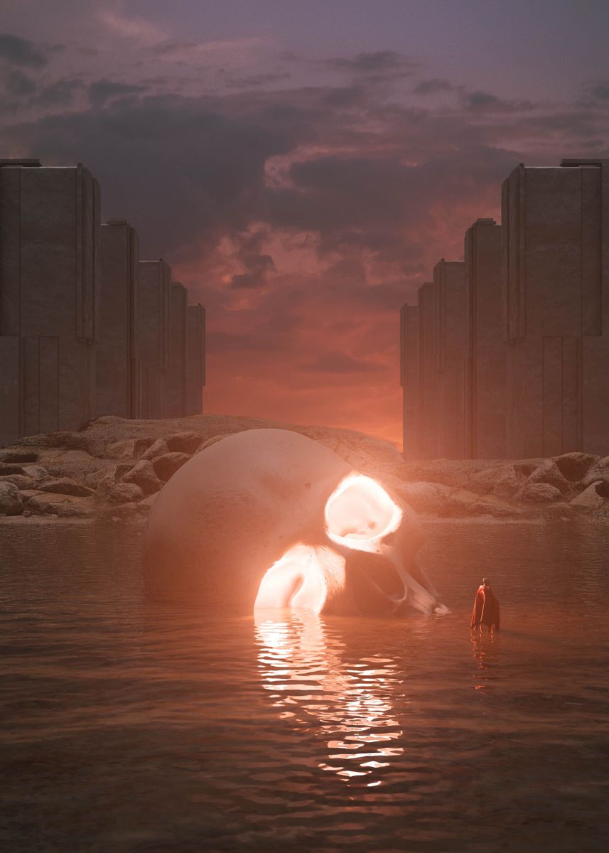 'Fallen Skull' Poster, picture, metal print, paint by Shaheen Khan ...