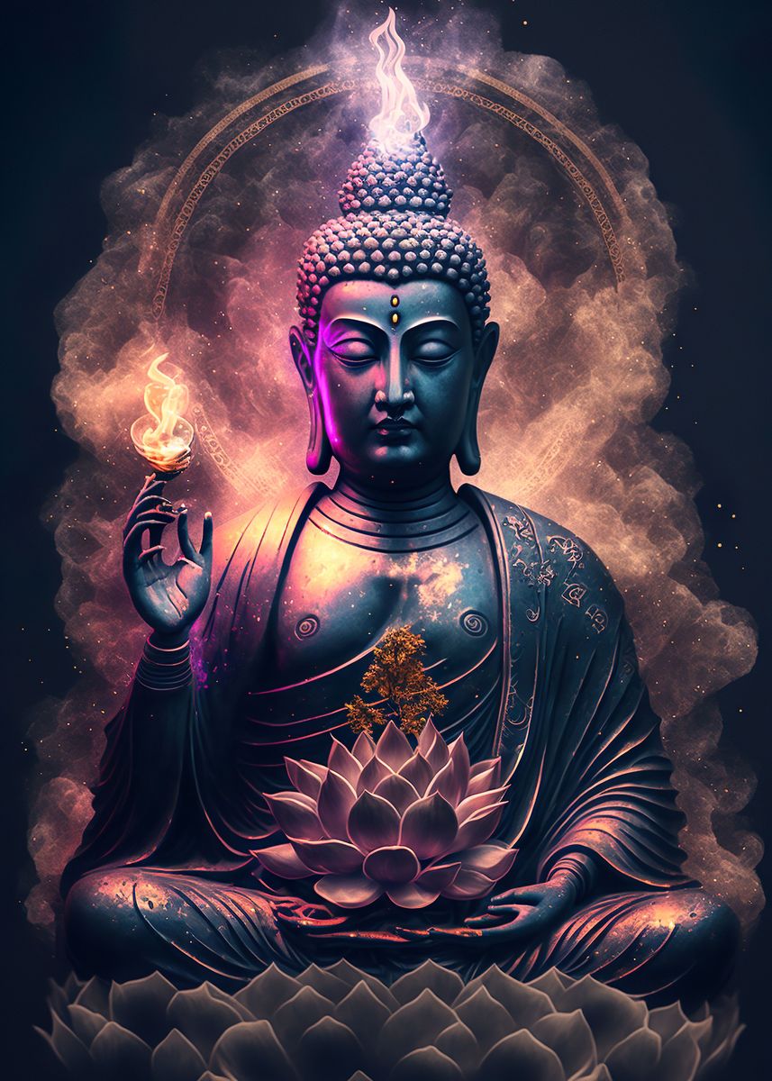 'Buddha v15' Poster, picture, metal print, paint by TESSERACT 07 | Displate
