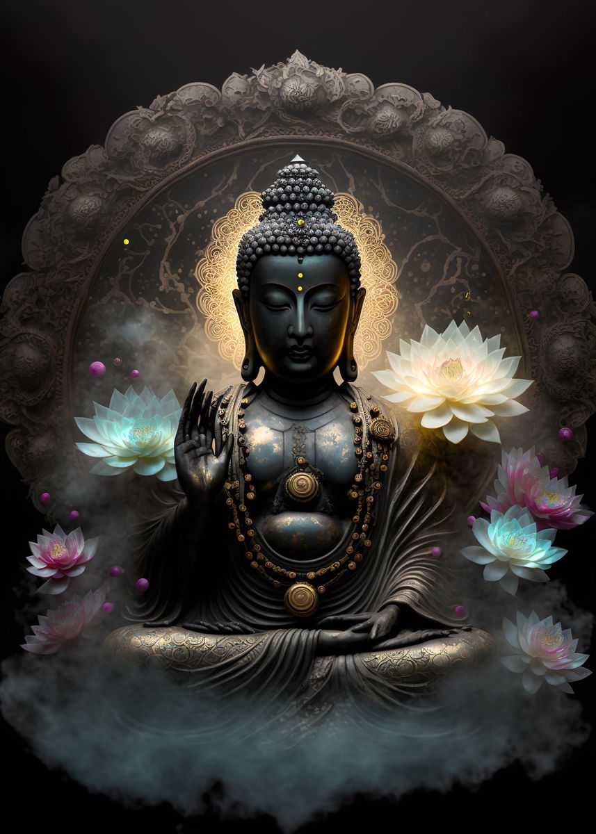 'Buddha v13' Poster, picture, metal print, paint by TESSERACT 07 | Displate