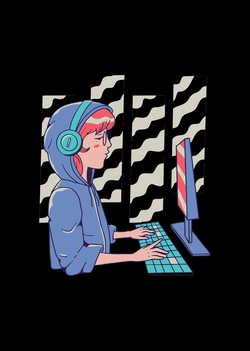 'Coding' Poster, picture, metal print, paint by Cool Till Death | Displate